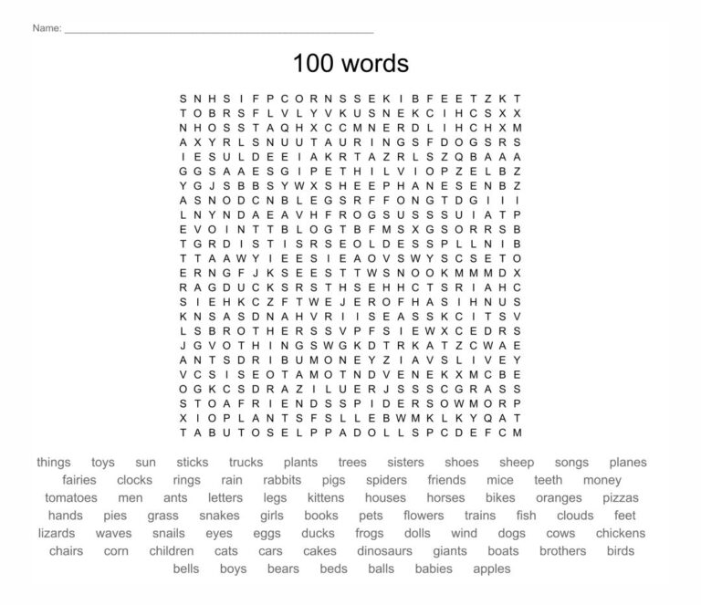 100 Hard Word Search Puzzles Printable: Challenging Fun for All Ages ...