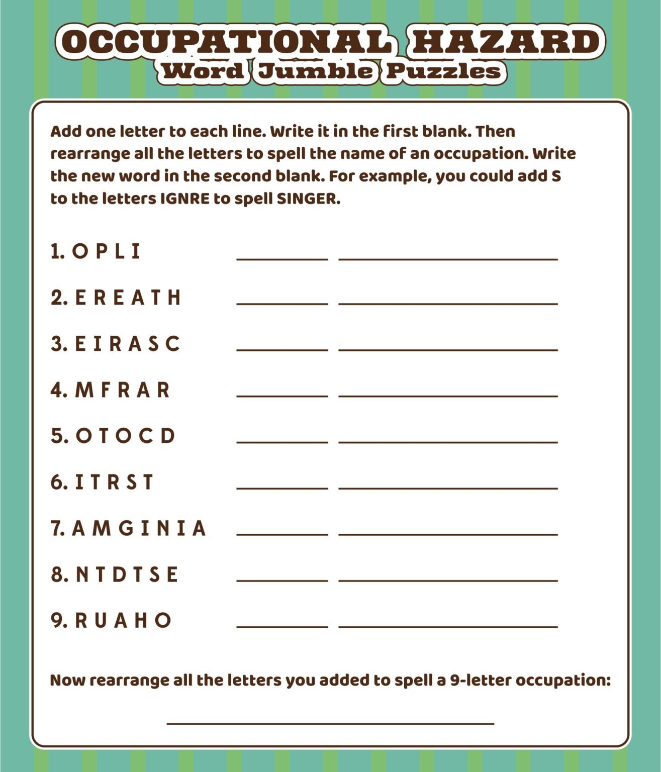 Free Printable Jumble Puzzles: A Fun and Engaging Way to Exercise Your ...