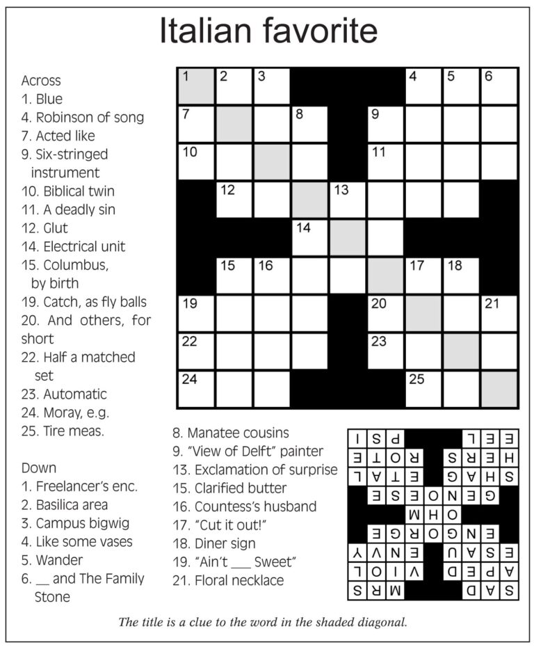 Cross Word Puzzles Printable: A Fun and Educational Activity for All ...